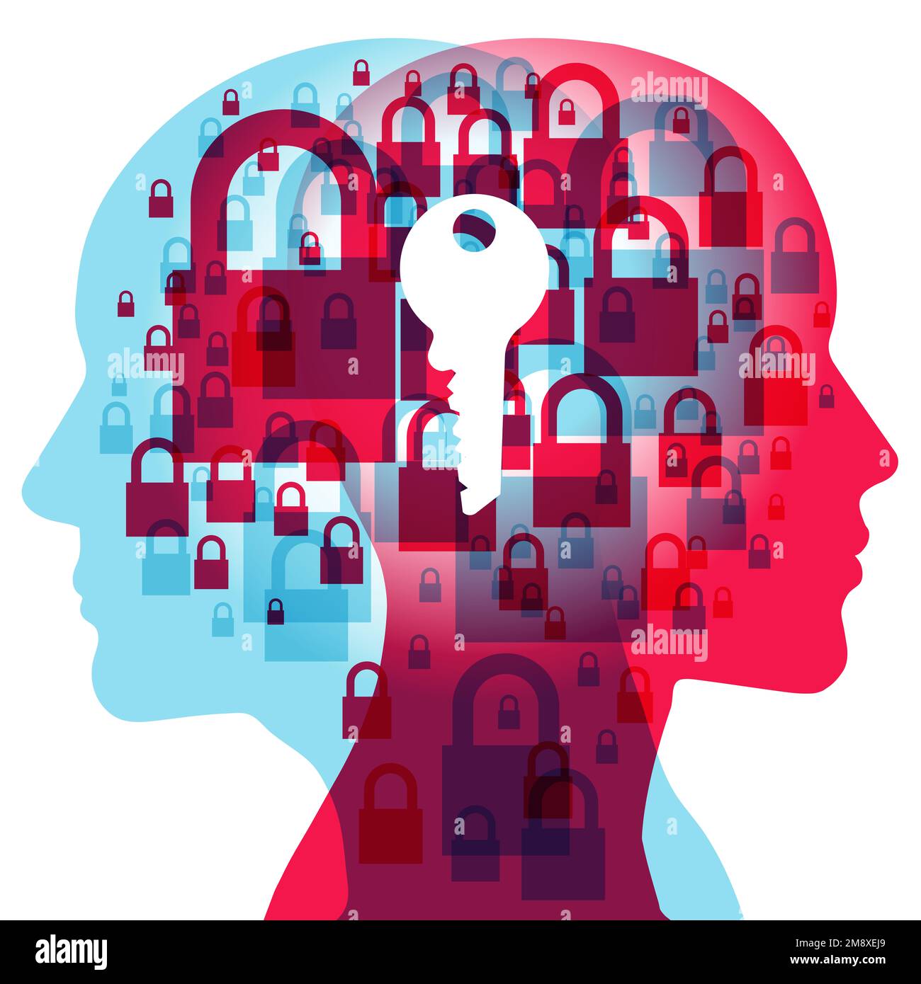 2 back-to-back figure side silhouettes overlaid with sized semi ...