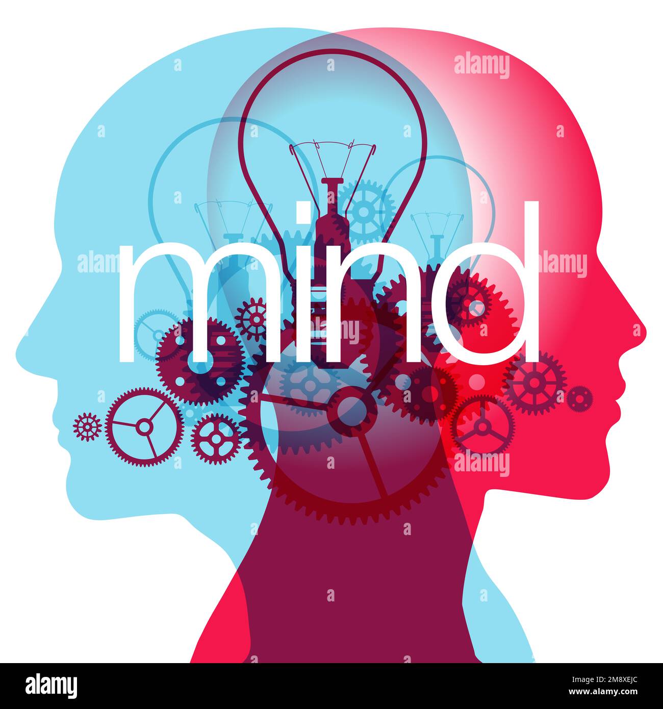 A 2-person back-to-back side silhouette overlaid with various ...