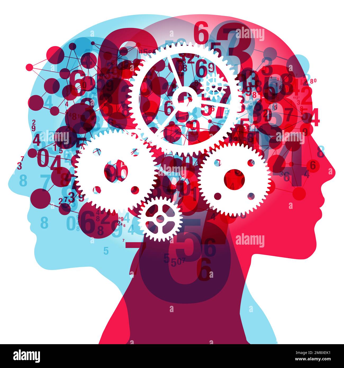 2 back-to-back figure silhouettes overlaid with semi-transparent ...