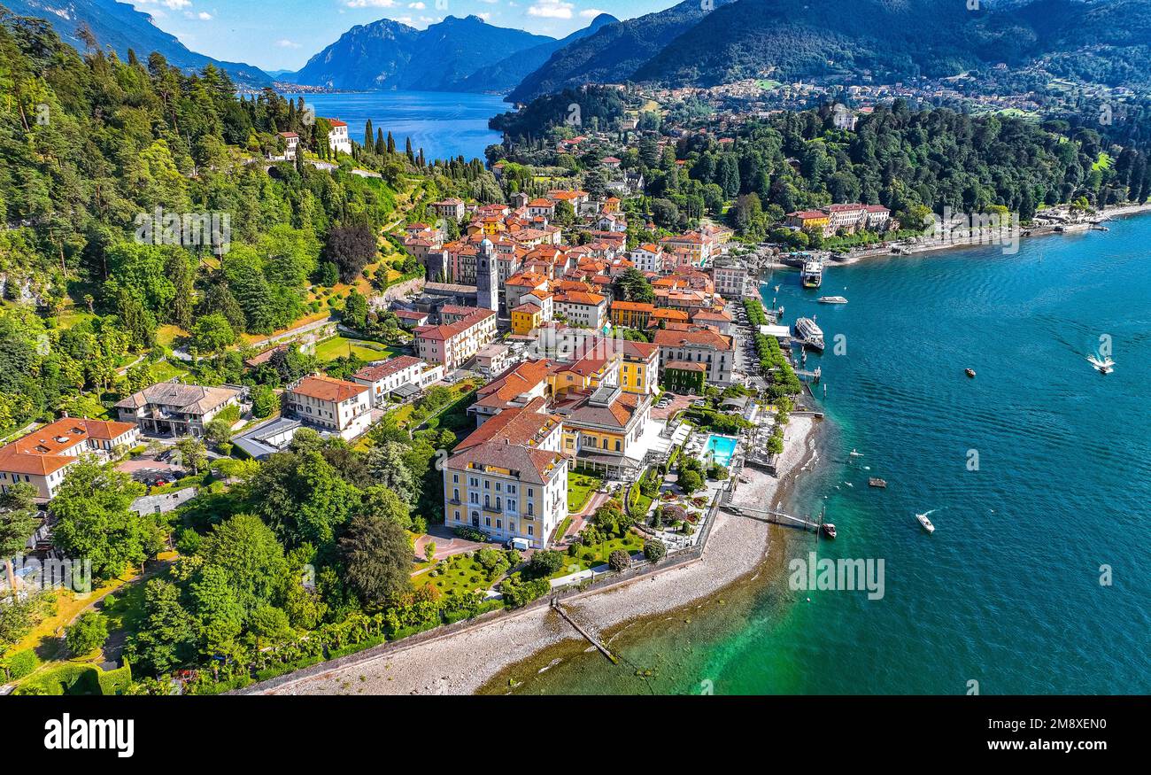 Aerial view of Bellagio village in Lake Como, in Italy Stock Photo - Alamy