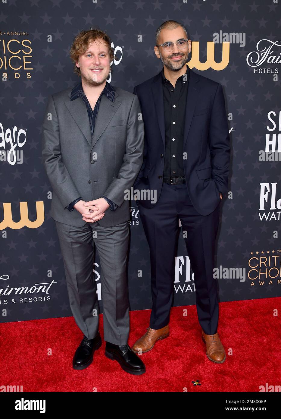 John Early, left, and Andrew DeYoung arrive at the 28th annual Critics ...