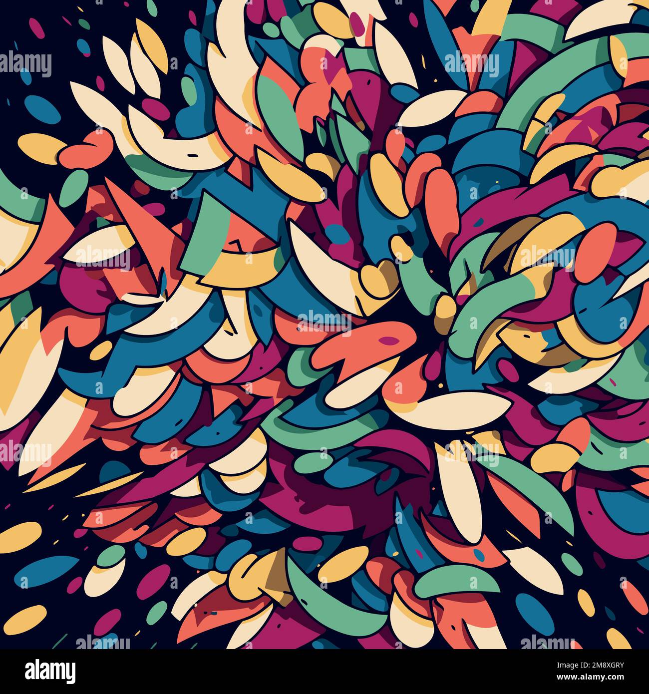Flat and minimalist background representing confetti thrown into the ...