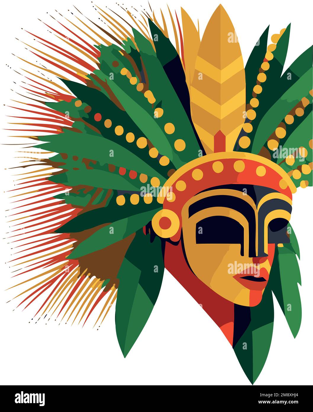 Vector illustration of an ornate colorful venetian mask in carnival ...