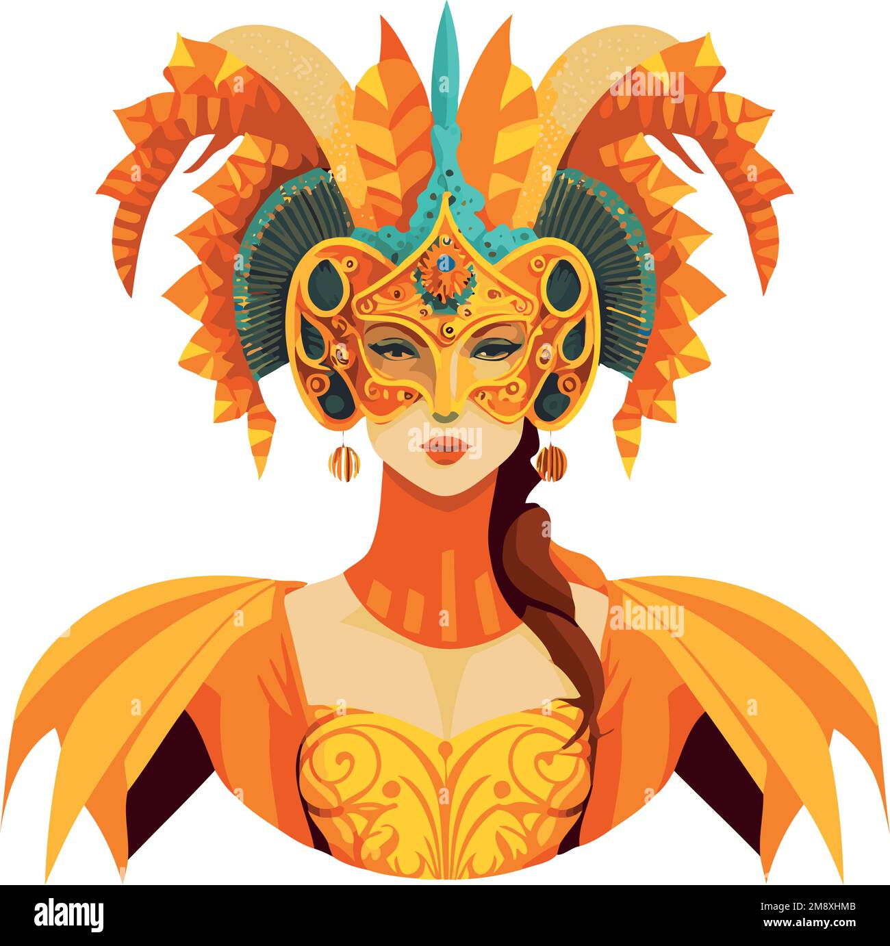 Woman celebrating traditional carnival parade Stock Vector Images - Alamy