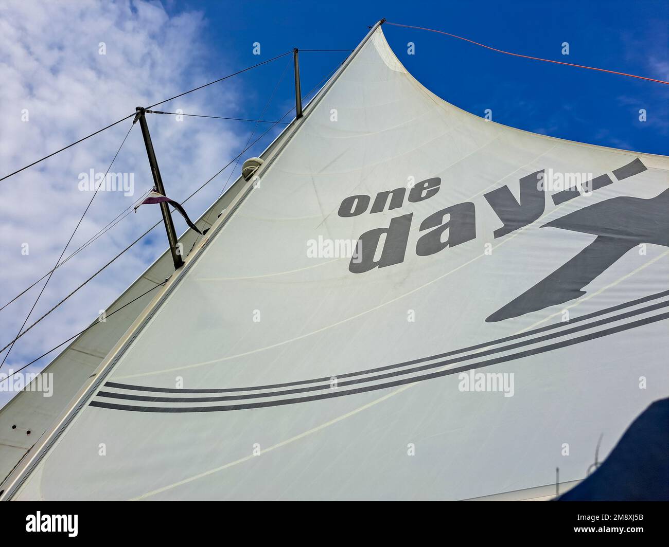 A large full sail on a sailing yacht Stock Photo - Alamy