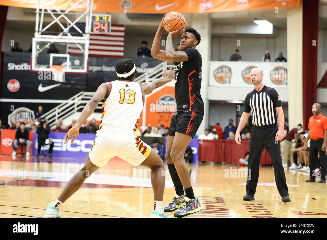 Imhotep's Justin Edwards #3 in action against Cardinal Hayes during a ...