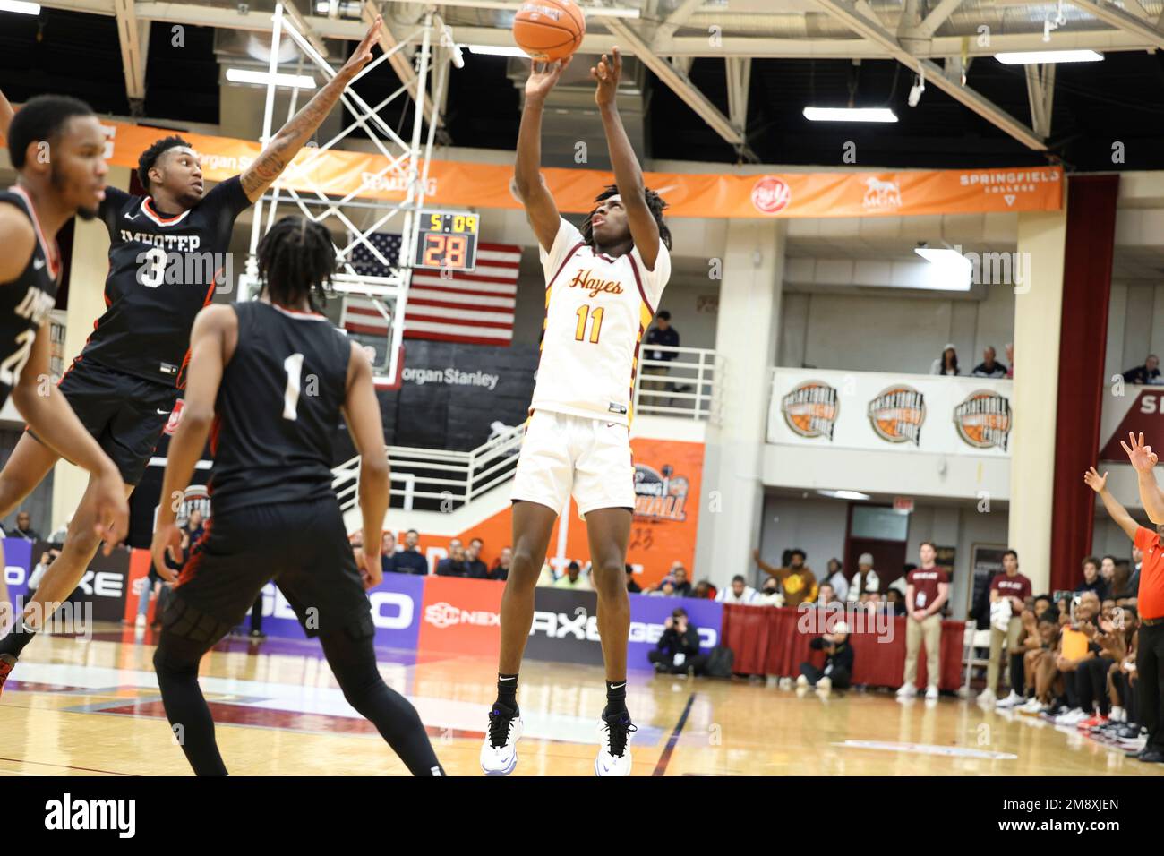 Cardinal Hayes Ian Jackson #11 in action against Imhotep during a high ...