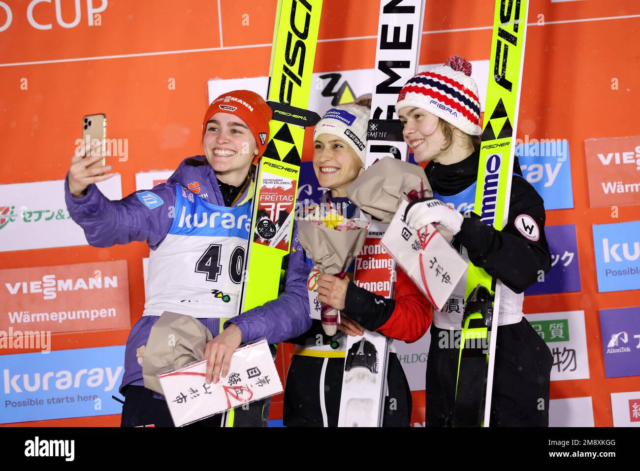 AlionTek Zao Schanze, Yamagata, Japan. 15th Jan, 2023. (L-R) Selina ...