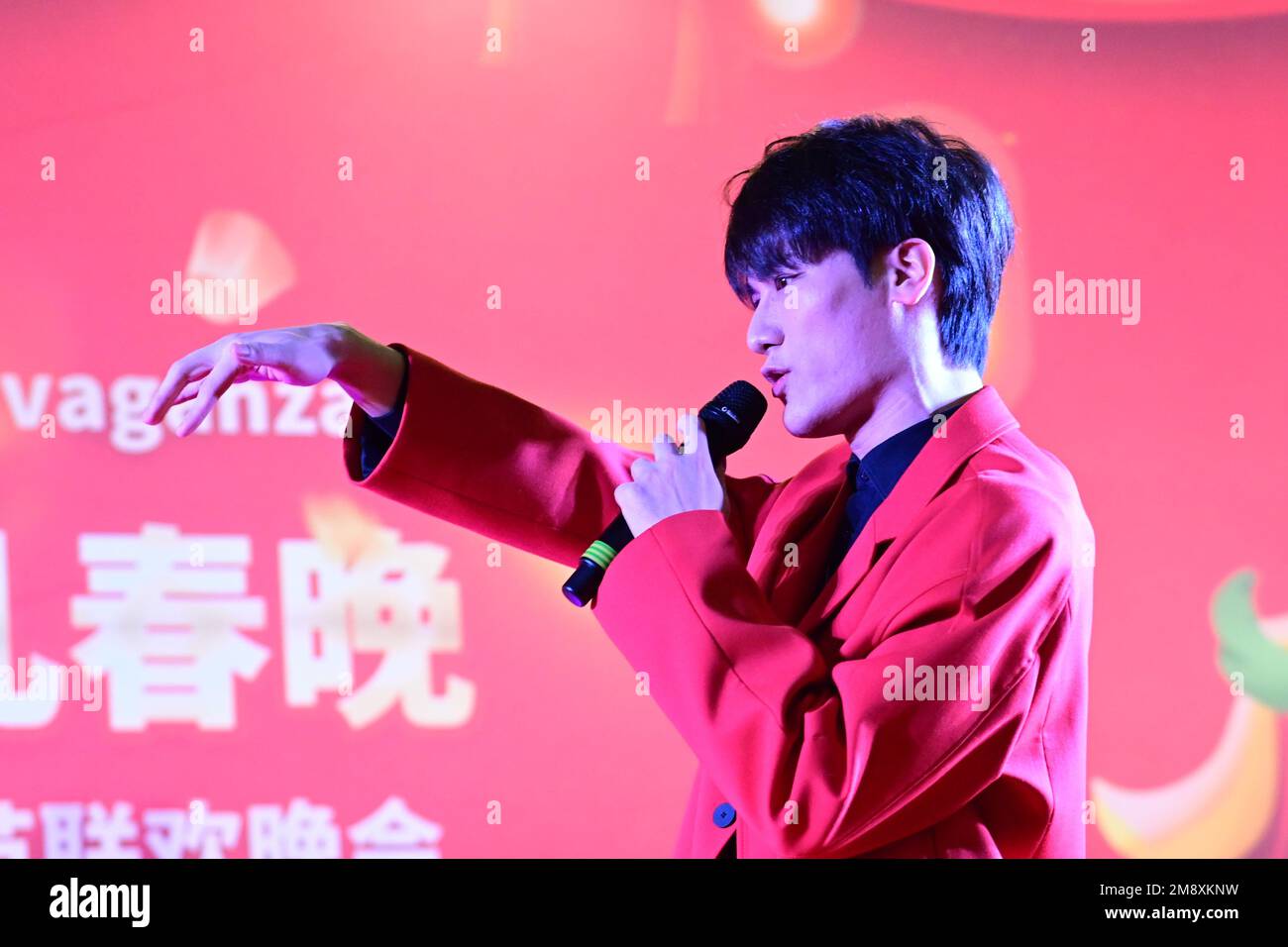 London, England, UK. January 15 2023. Chinese Singer Haochen Sun, Monkey King performs at the ...