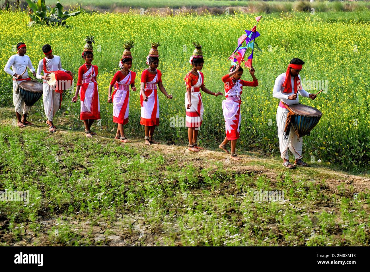 Artists performing bengal folk dance hi-res stock photography and ...