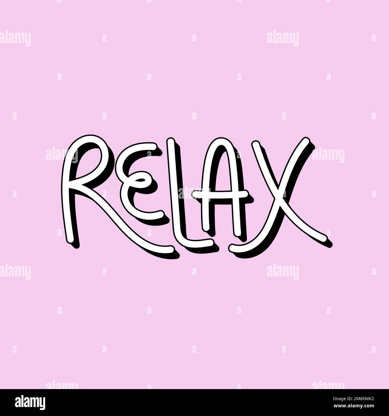 Relax typography illustrated on a pink background vector Stock Vector ...