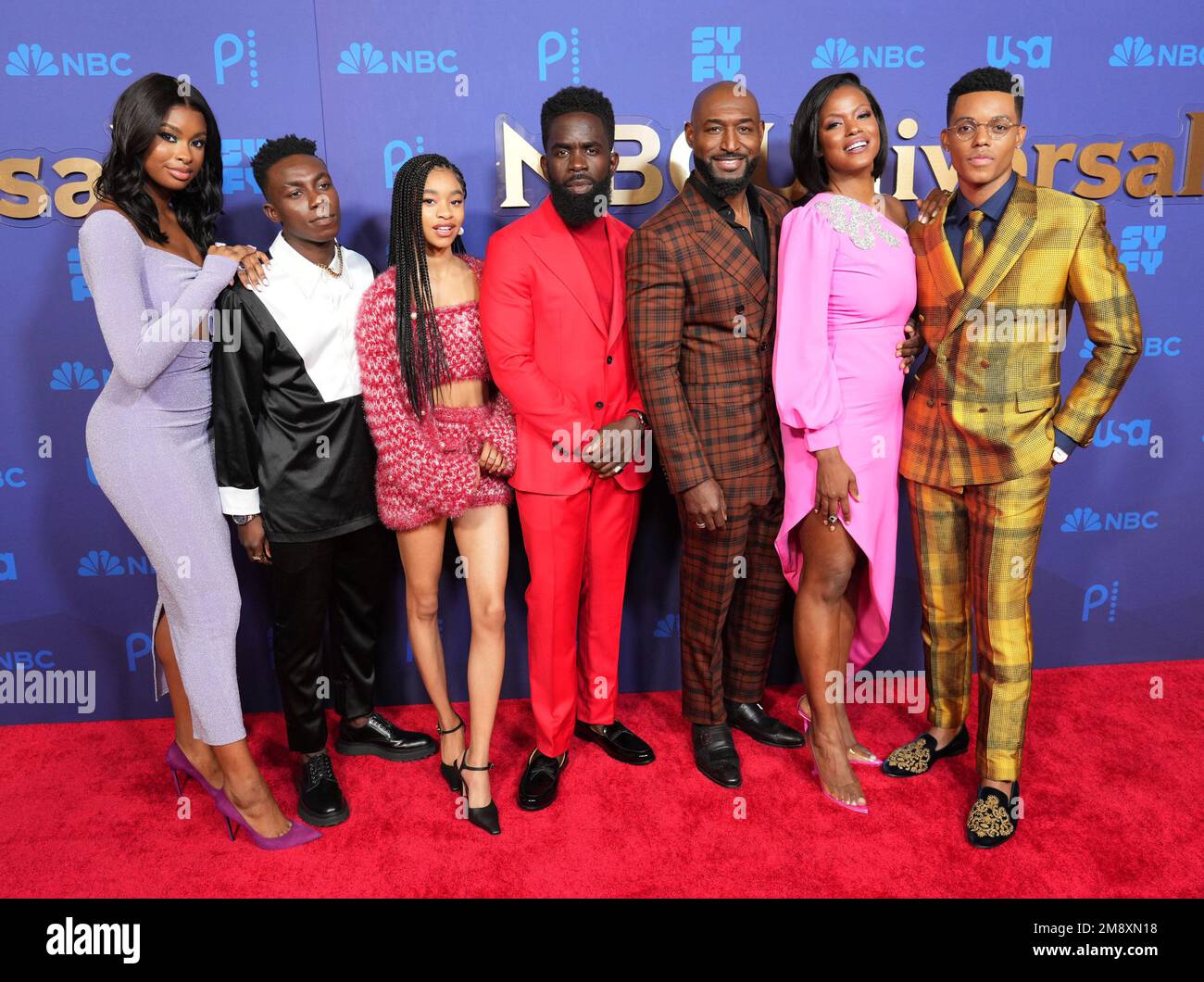 Los Angeles, USA. 15th Jan, 2023. (L-R) BEL AIR Cast - Courtney "Coco ...
