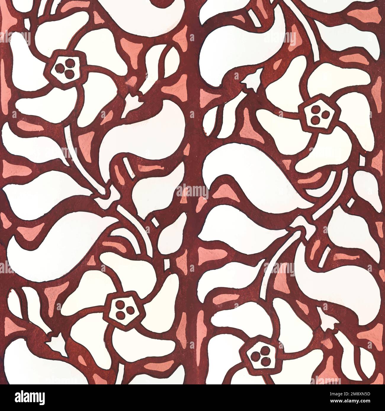 Art nouveau periwinkle flower pattern background vector Stock Vector ...