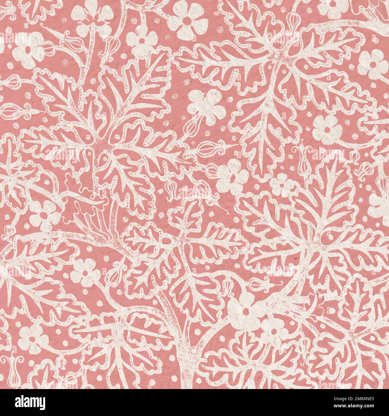 Art nouveau geranium flower pattern background vector Stock Vector ...