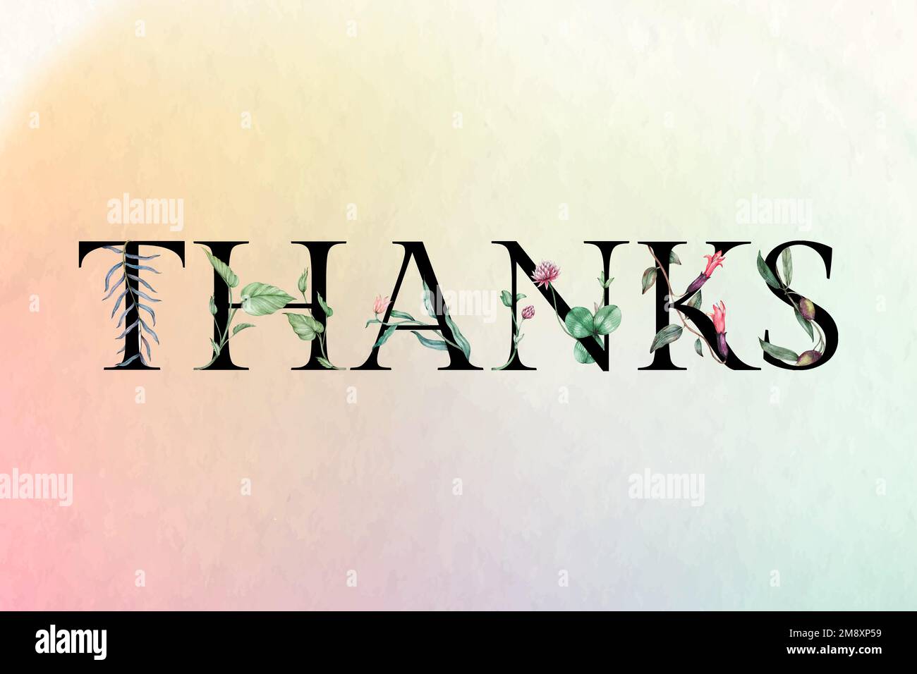 Vector thanks text botanical font typeface Stock Vector Image & Art - Alamy