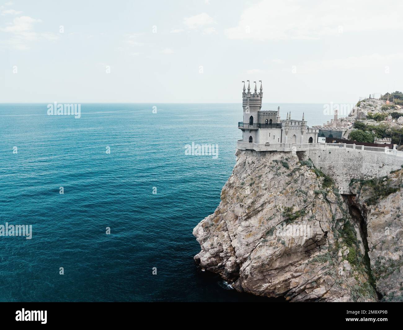 Crimea Swallow's Nest Castle on the rock over the Black Sea. It is a ...