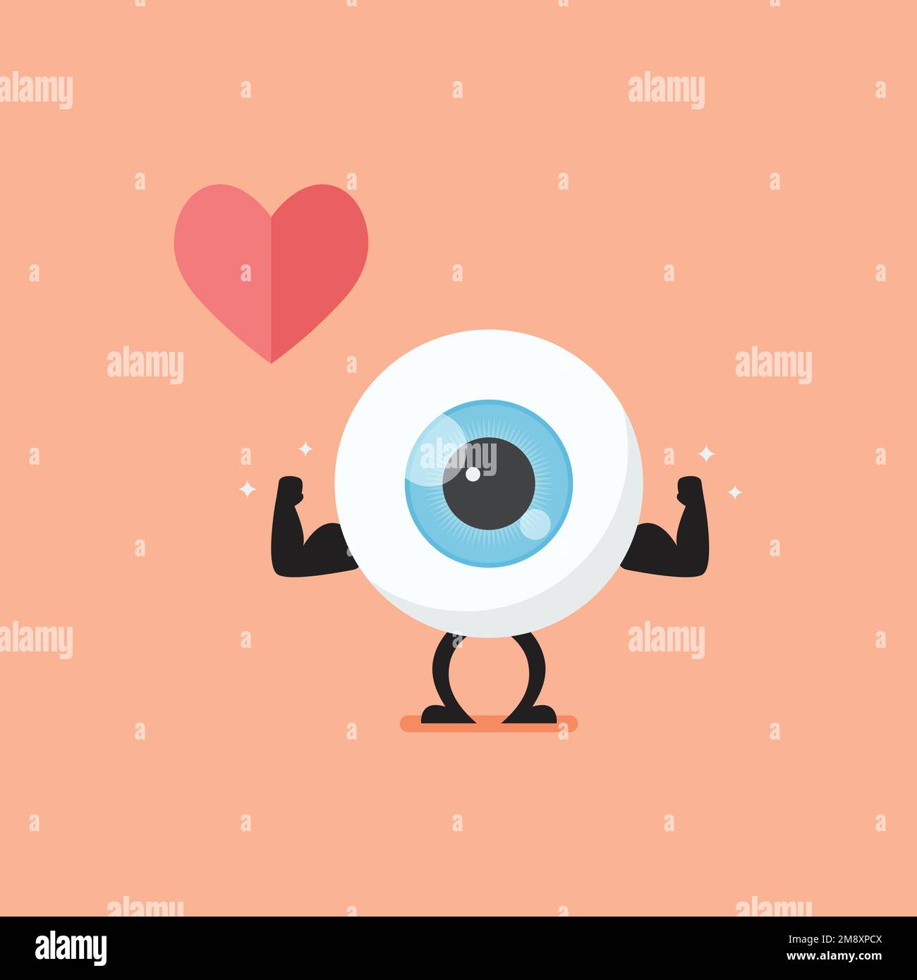 Healthy eye ball showing his muscle. Eye health care concept. Vector ...