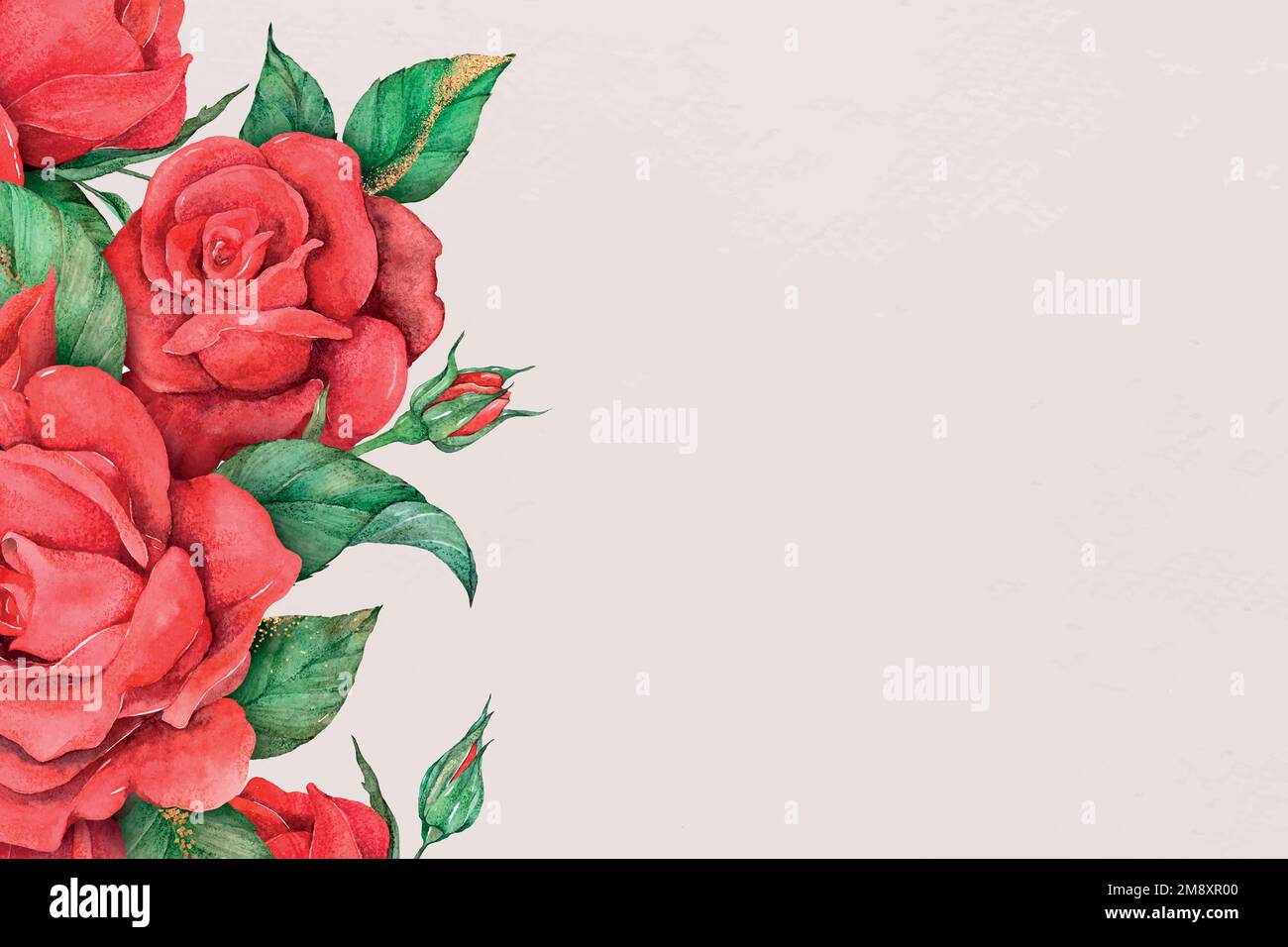 Red rose border vector social media banner background Stock Vector ...
