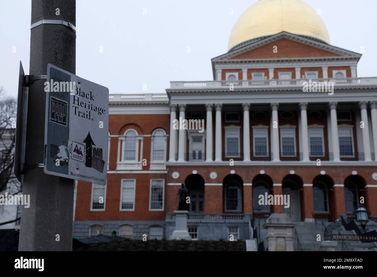 The Massachusetts State House is seen along the Freedom and Black ...