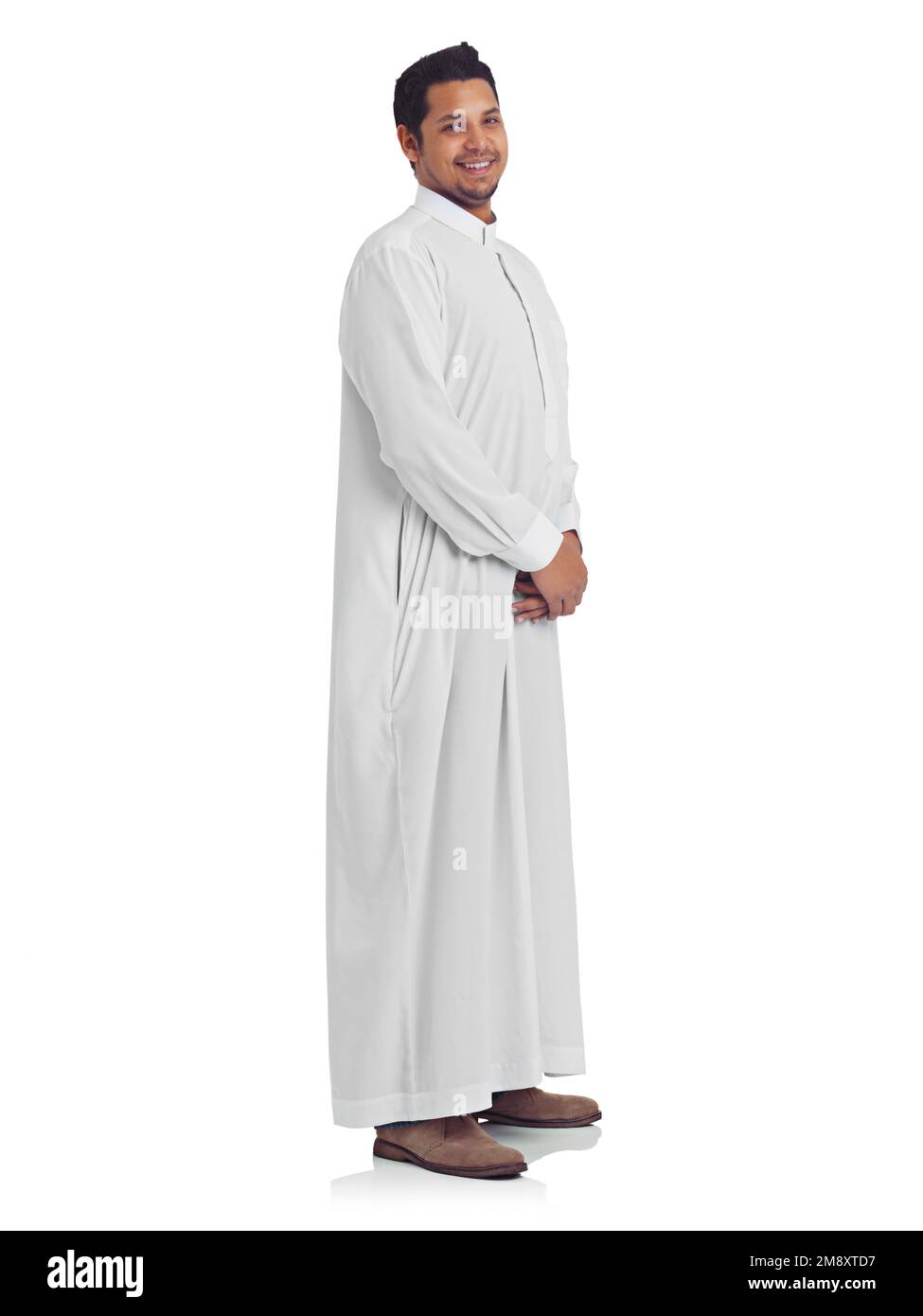 Portrait happy islamic man standing Cut Out Stock Images & Pictures - Alamy