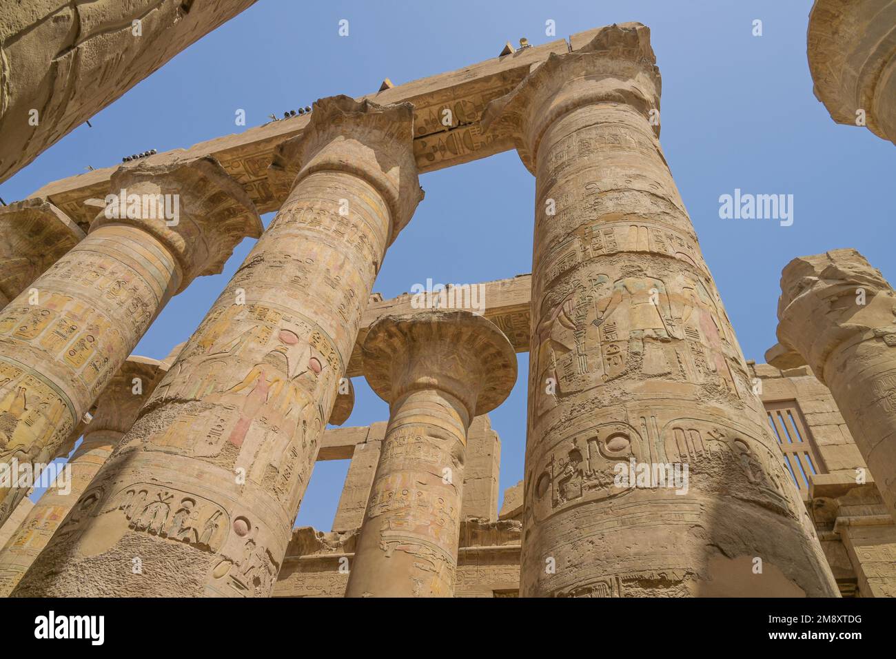 Columns, large hypostyle hall, Temple of Amun-Re, Karnak Temple, Karnak ...