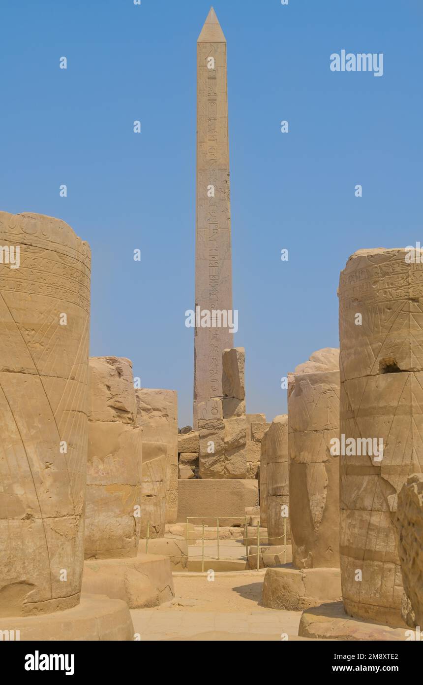 Obelisk, Temple of Amun-Re, Karnak Temple, Karnak, Egypt Stock Photo ...