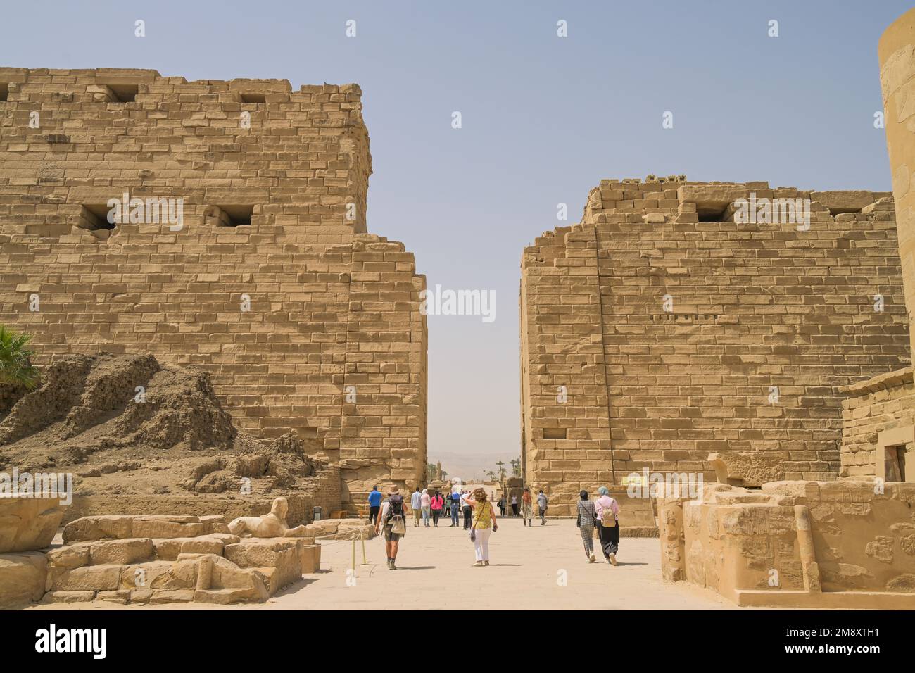 Vestibule, back of first pylon, Karnak Temple, Karnak, Egypt Stock ...