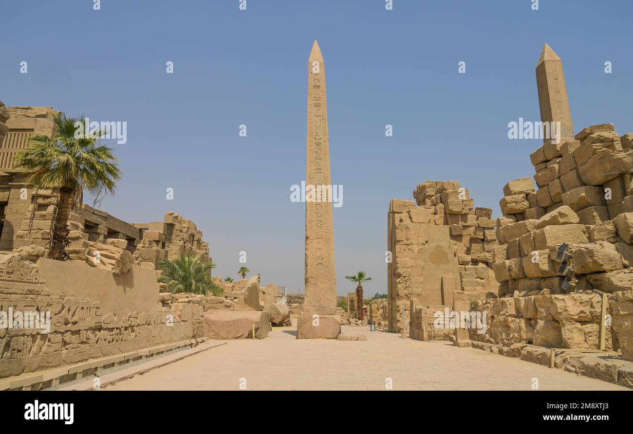 Obelisk, Temple of Amun-Re, Karnak Temple, Karnak, Egypt Stock Photo ...