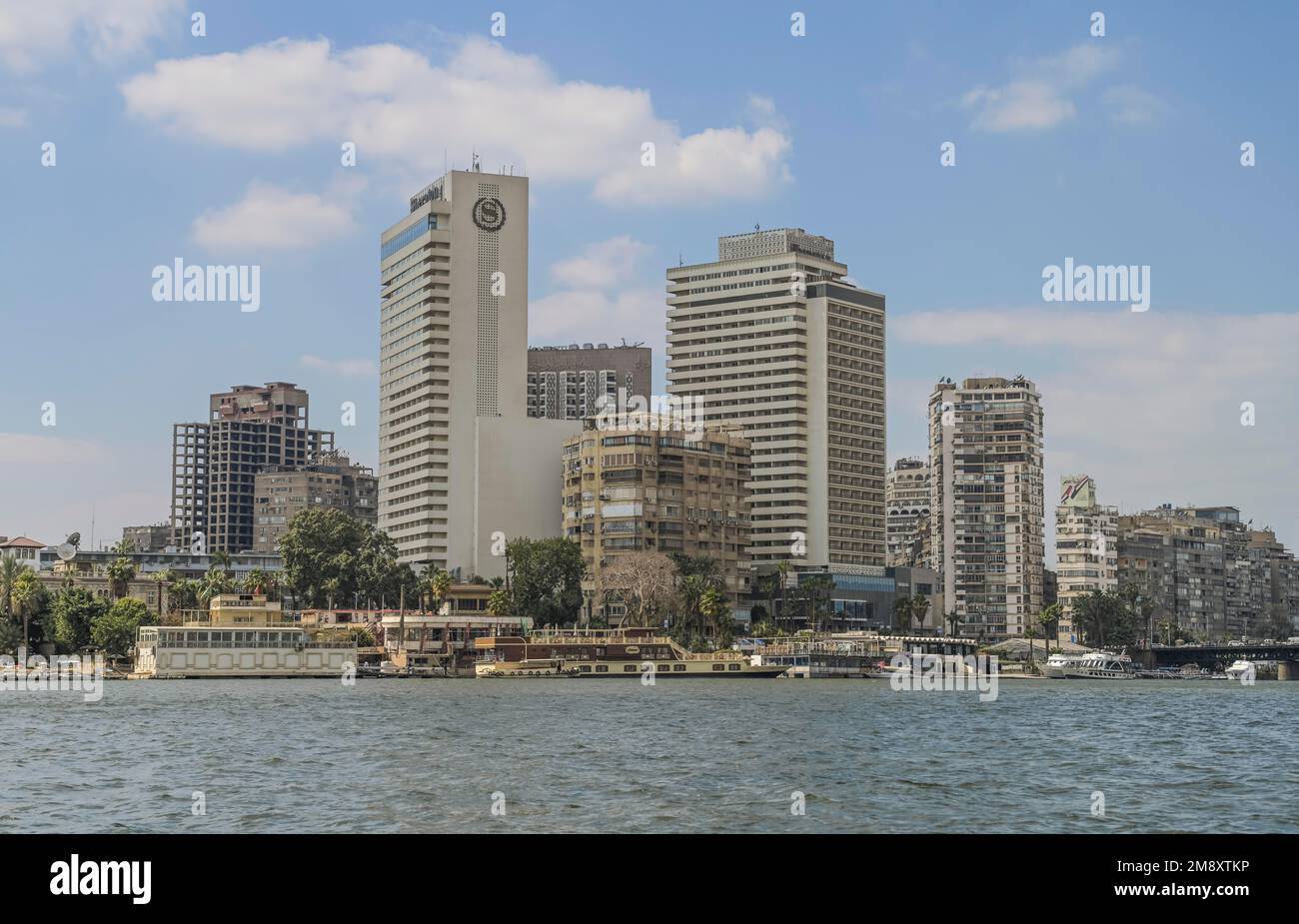 Sheraton and other buildings, Nile, Cairo, Egypt Stock Photo - Alamy