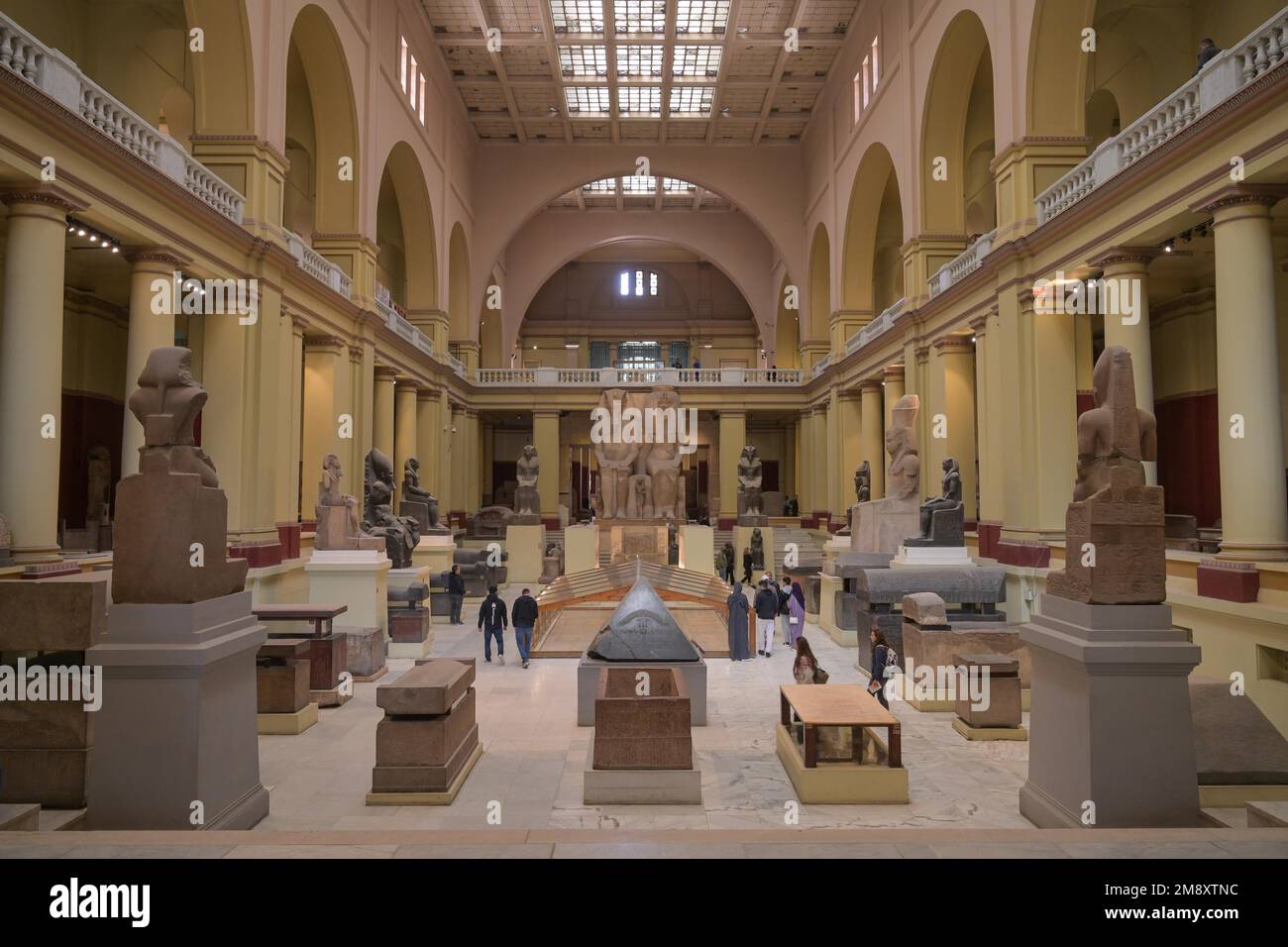 Central Hall, ground floor, double-seated statue of Amenophis III and ...