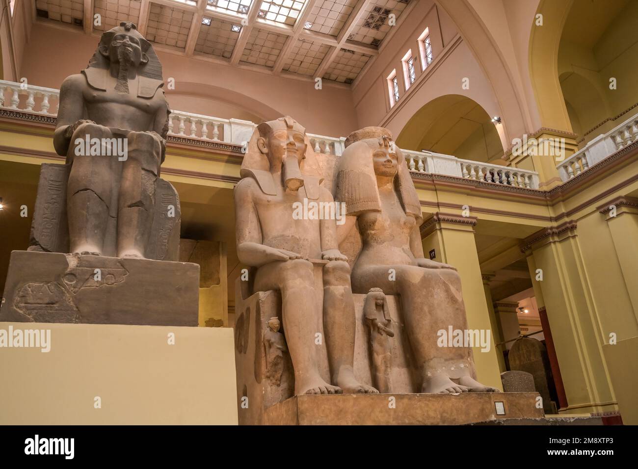 Central Hall, ground floor, double-seated statue of Amenophis III and ...