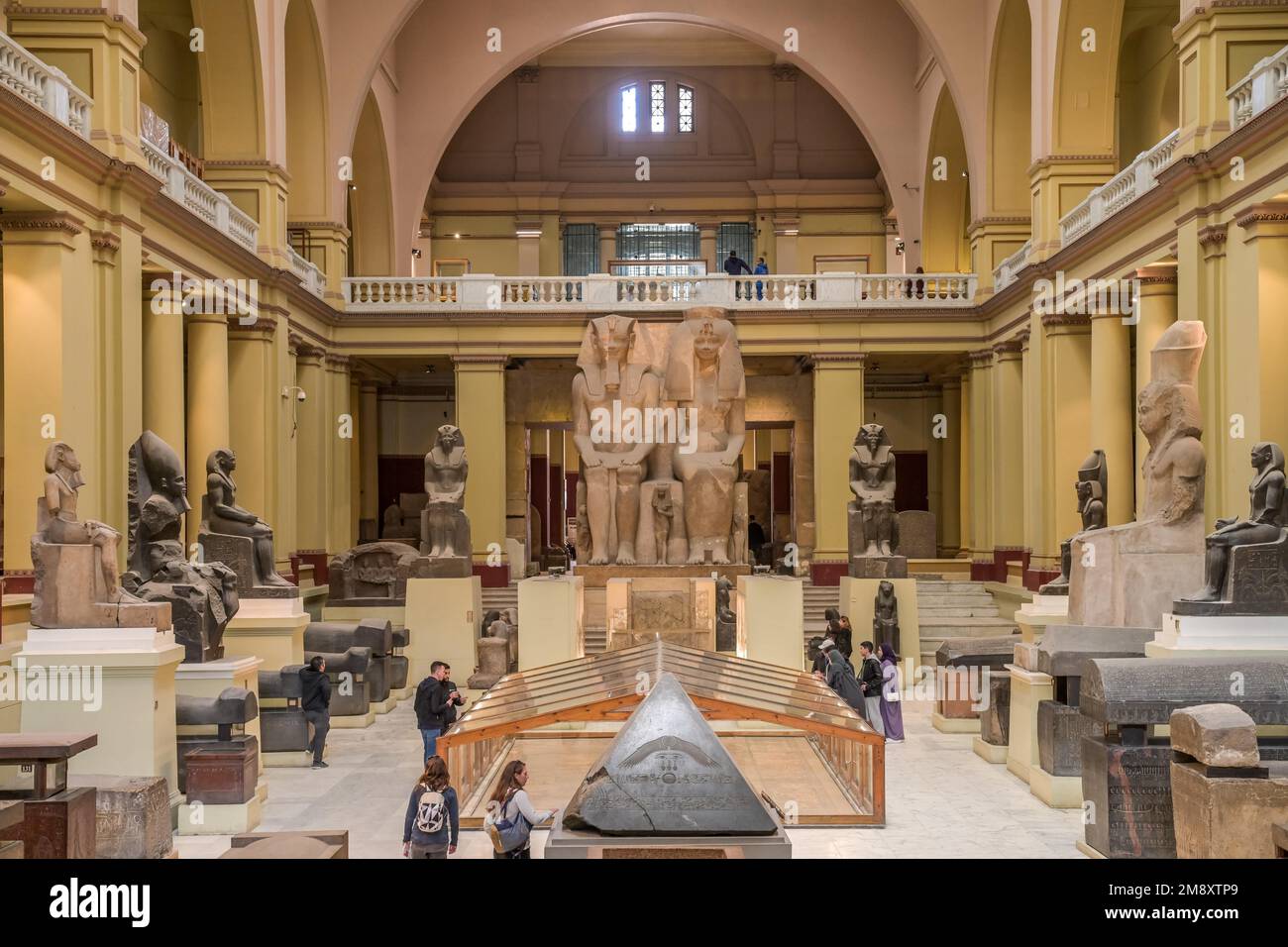 Central Hall, ground floor, double-seated statue of Amenophis III and ...