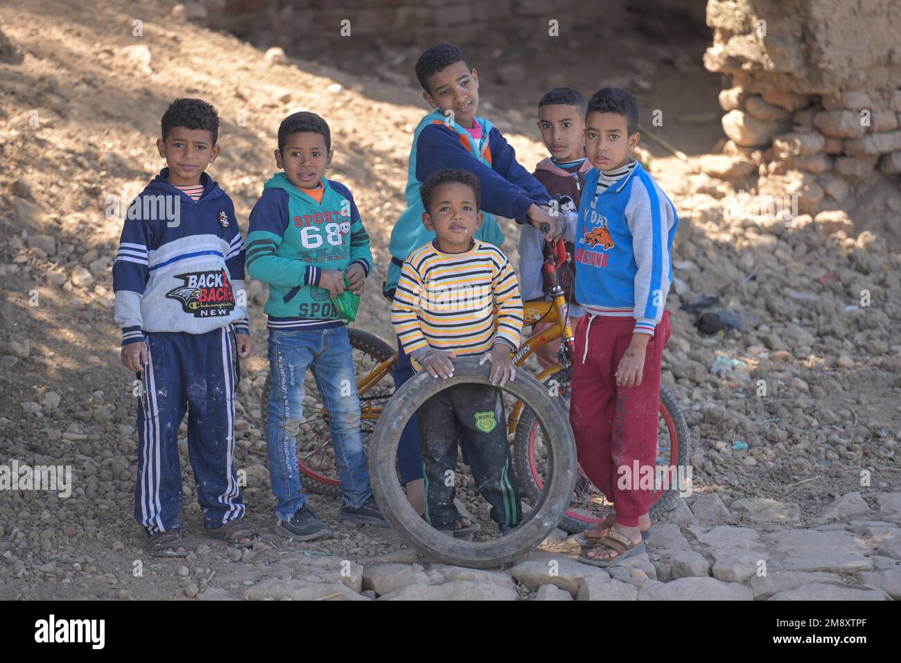 Boys Group, Esna, Egypt Stock Photo - Alamy