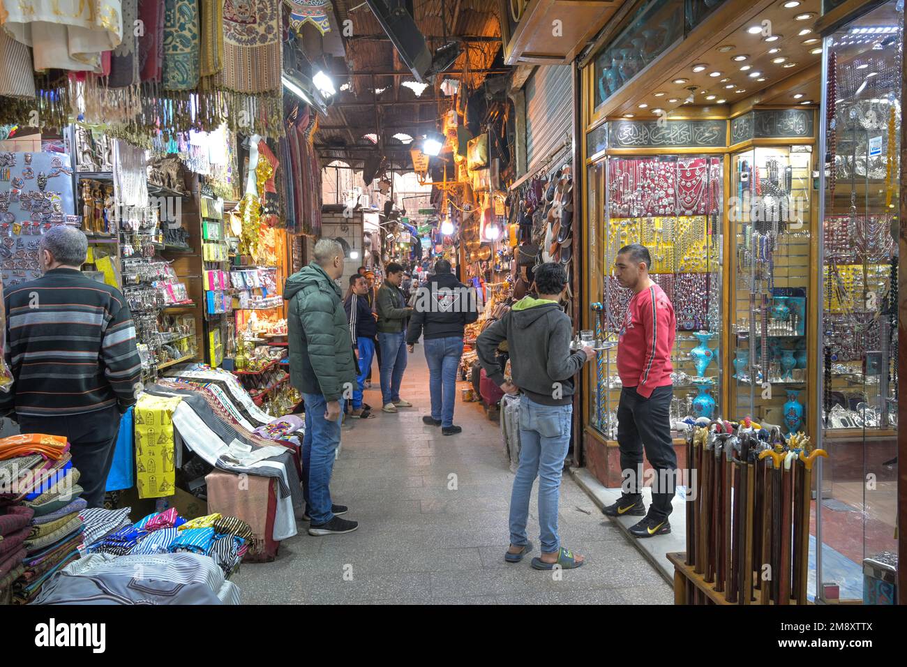 Souvenirs, tourist shops, Khan el-Khalili bazaar, Old City, Cairo ...