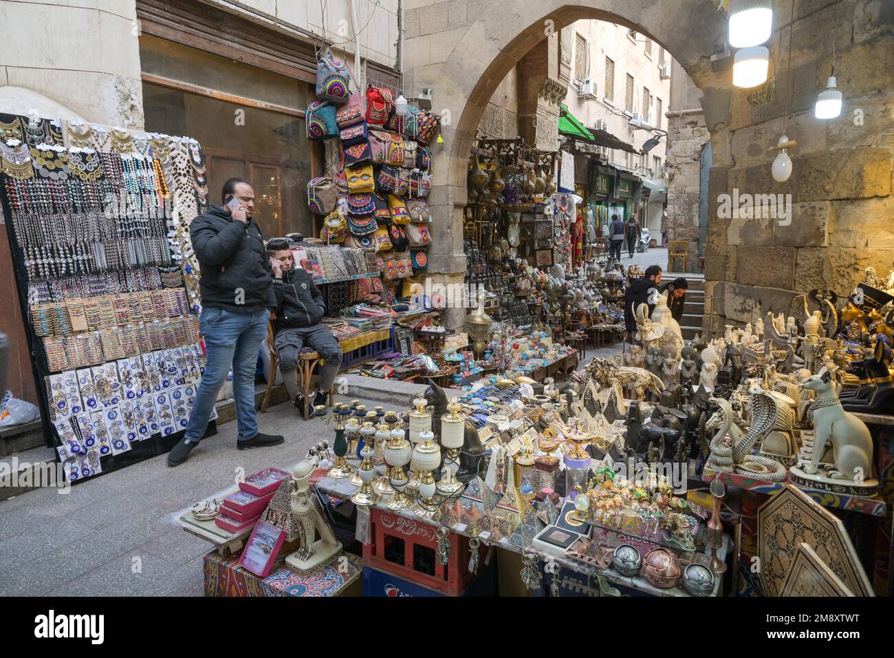 Souvenirs, tourist shops, Khan el-Khalili bazaar, Old City, Cairo ...