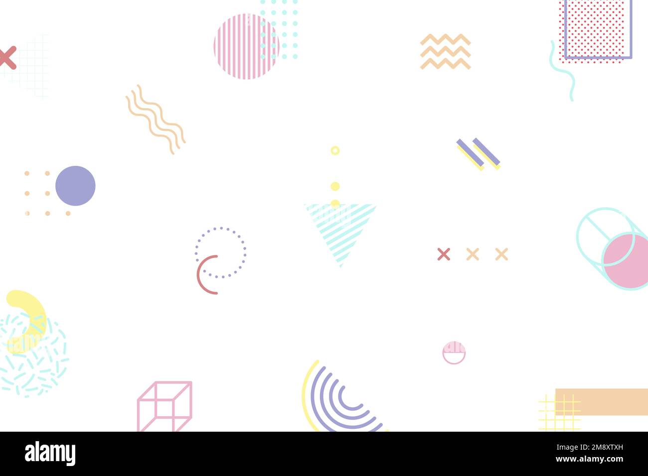 Abstract memphis vector colorful geometry pattern wallpaper Stock ...