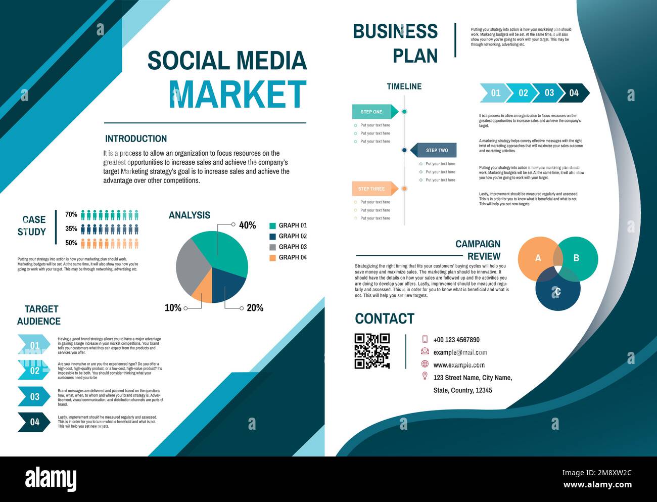 Business marketing plan poster editable template vector set Stock ...