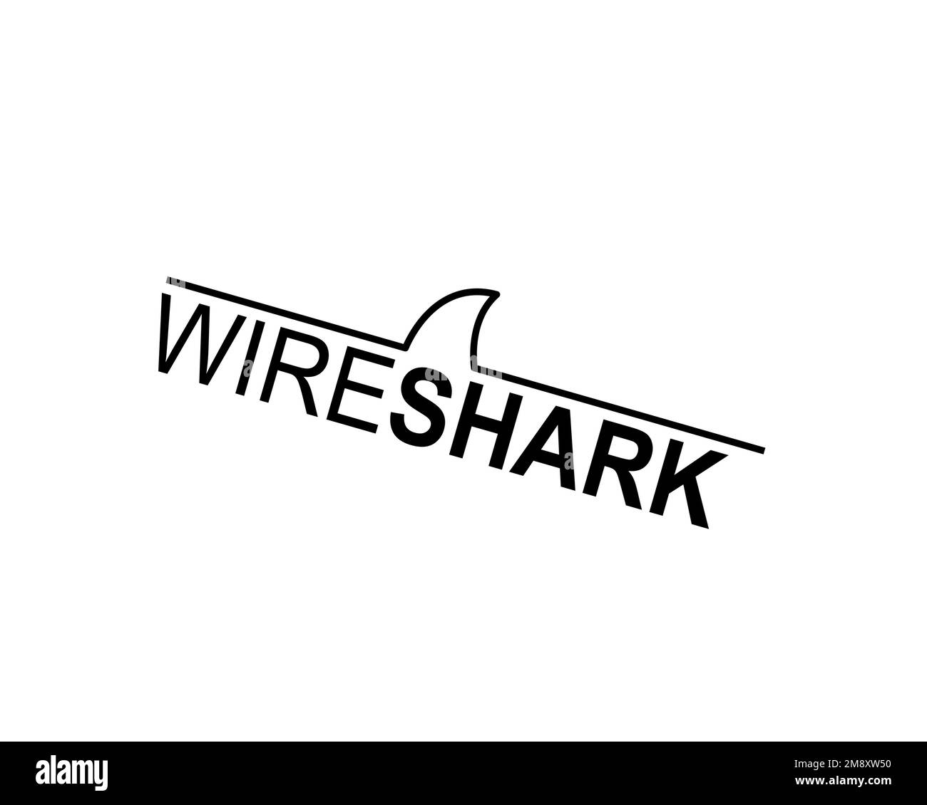 Wireshark, rotated logo, white background B Stock Photo - Alamy