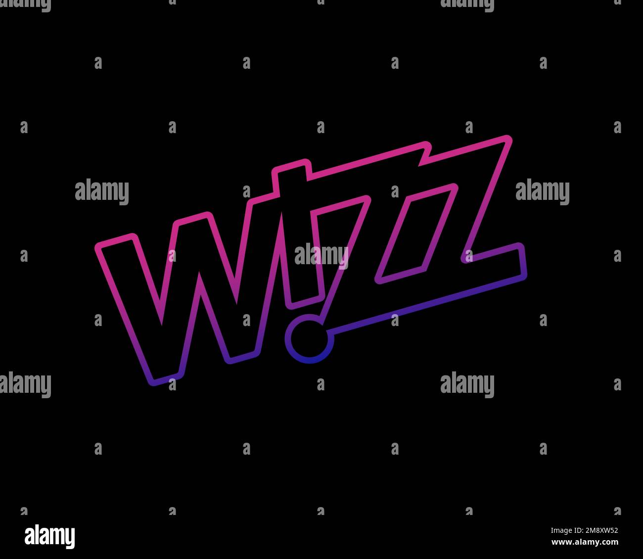 Wizz Air UK, rotated logo, black background Stock Photo - Alamy
