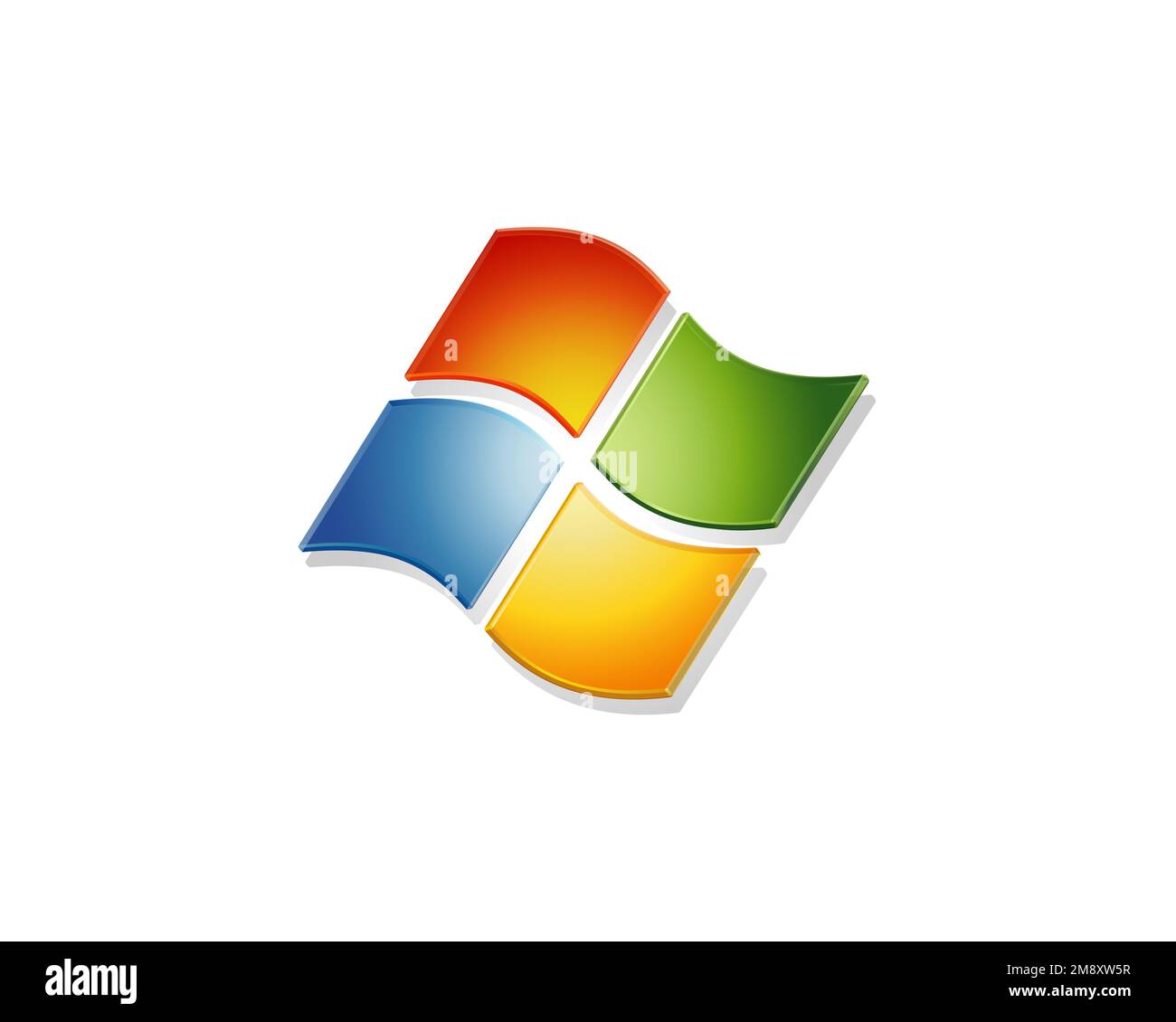 Windows 7, rotated logo, white background B Stock Photo - Alamy