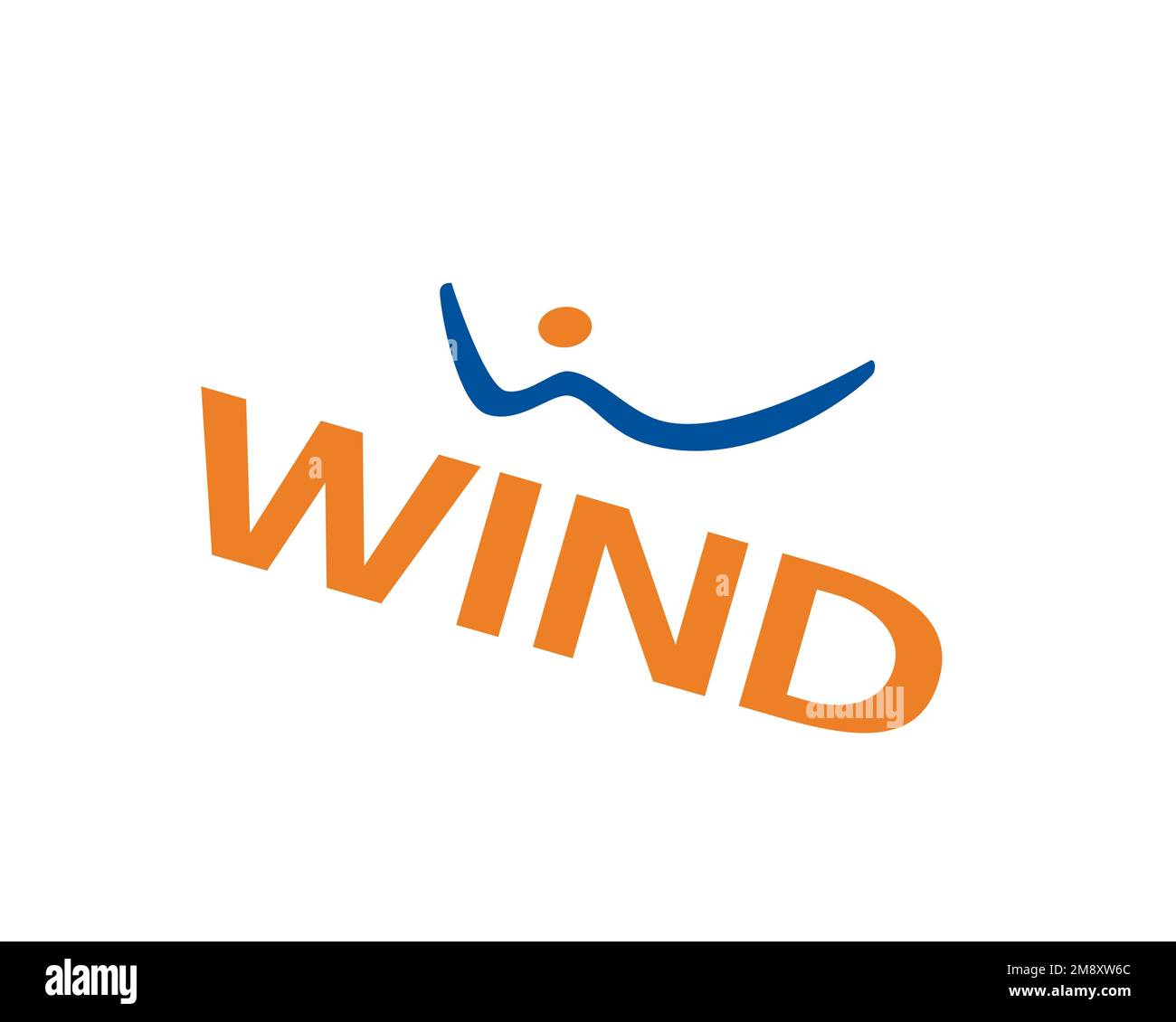 Wind Telecom, rotated logo, white background B Stock Photo - Alamy