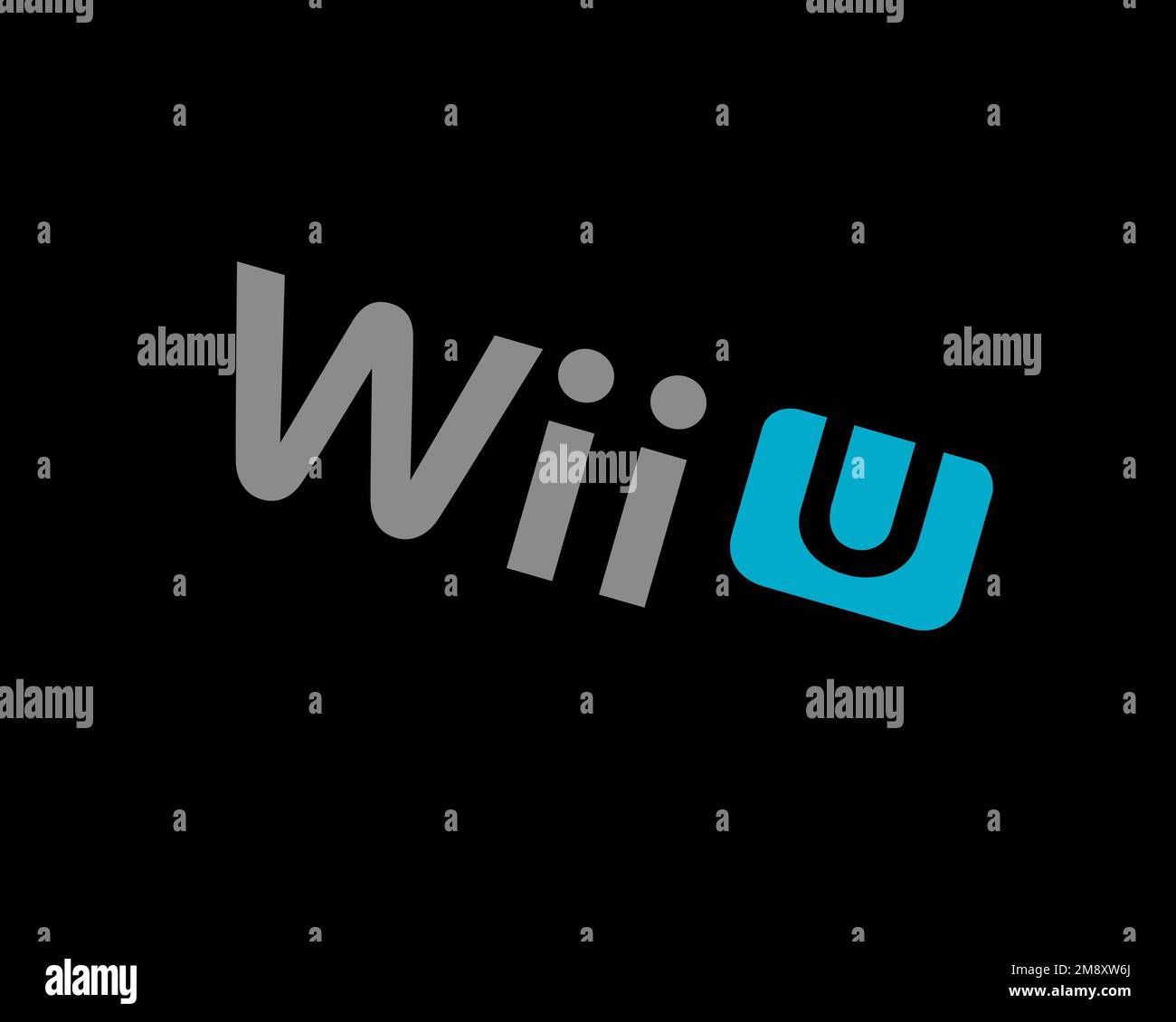 Wii U, rotated logo, black background B Stock Photo - Alamy