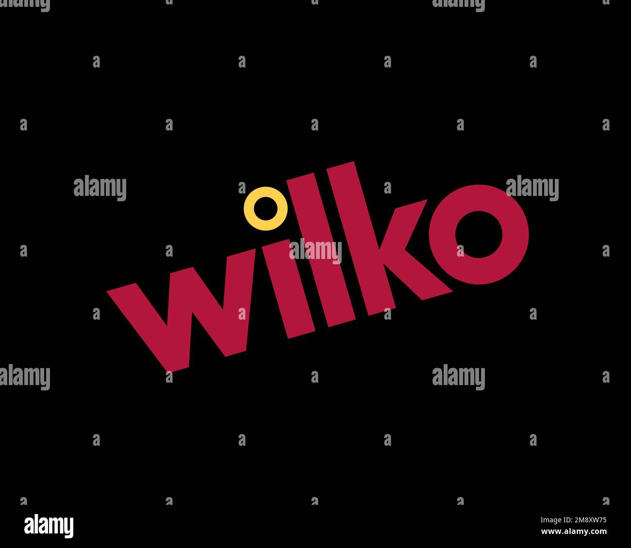 Wilko retail, er Wilko retail, er, rotated logo, black background Stock ...