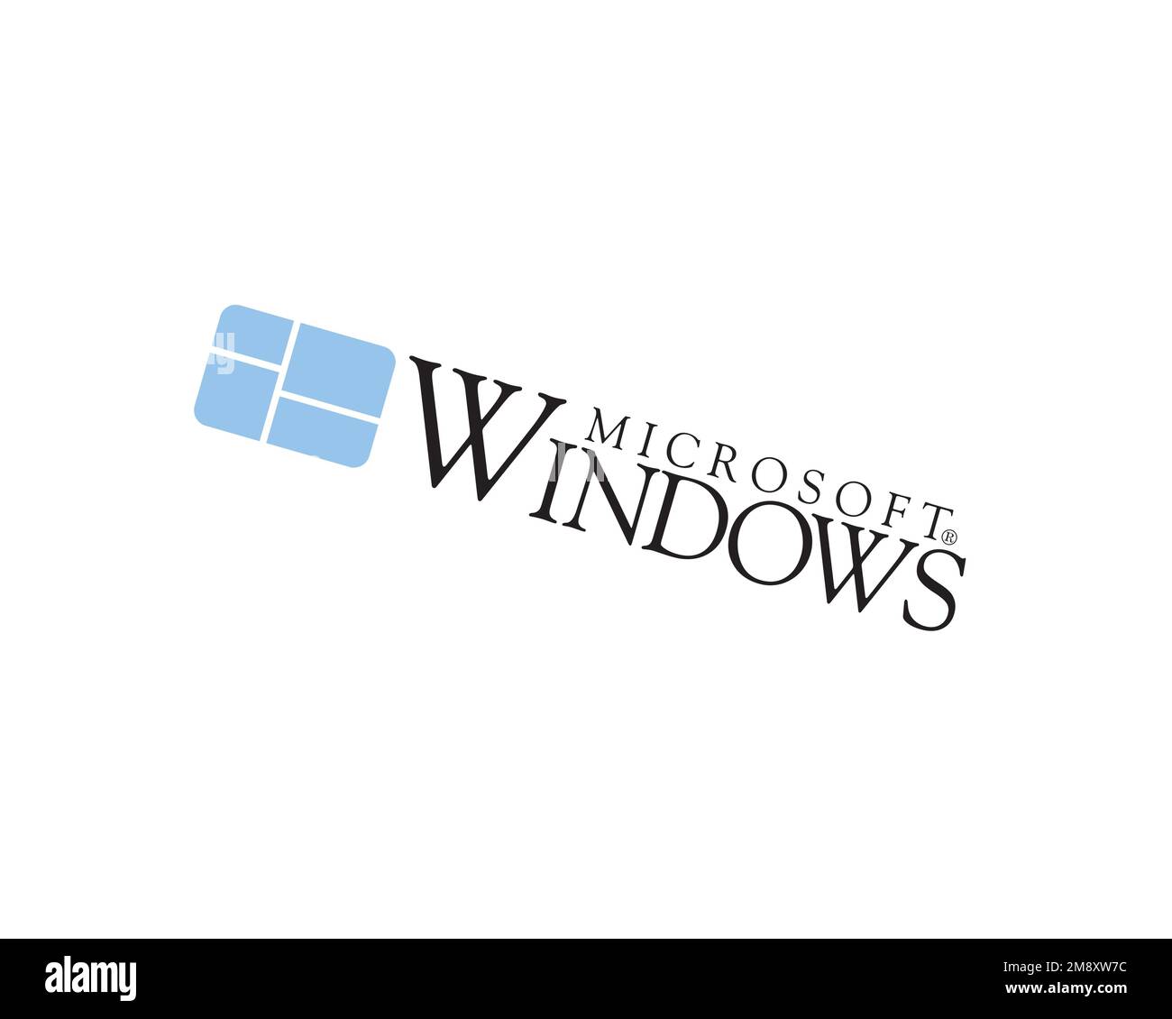 Windows 2. 0, rotated logo, white background B Stock Photo - Alamy