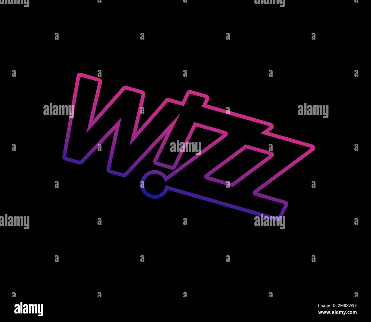 Wizz Air, rotated logo, black background B Stock Photo - Alamy