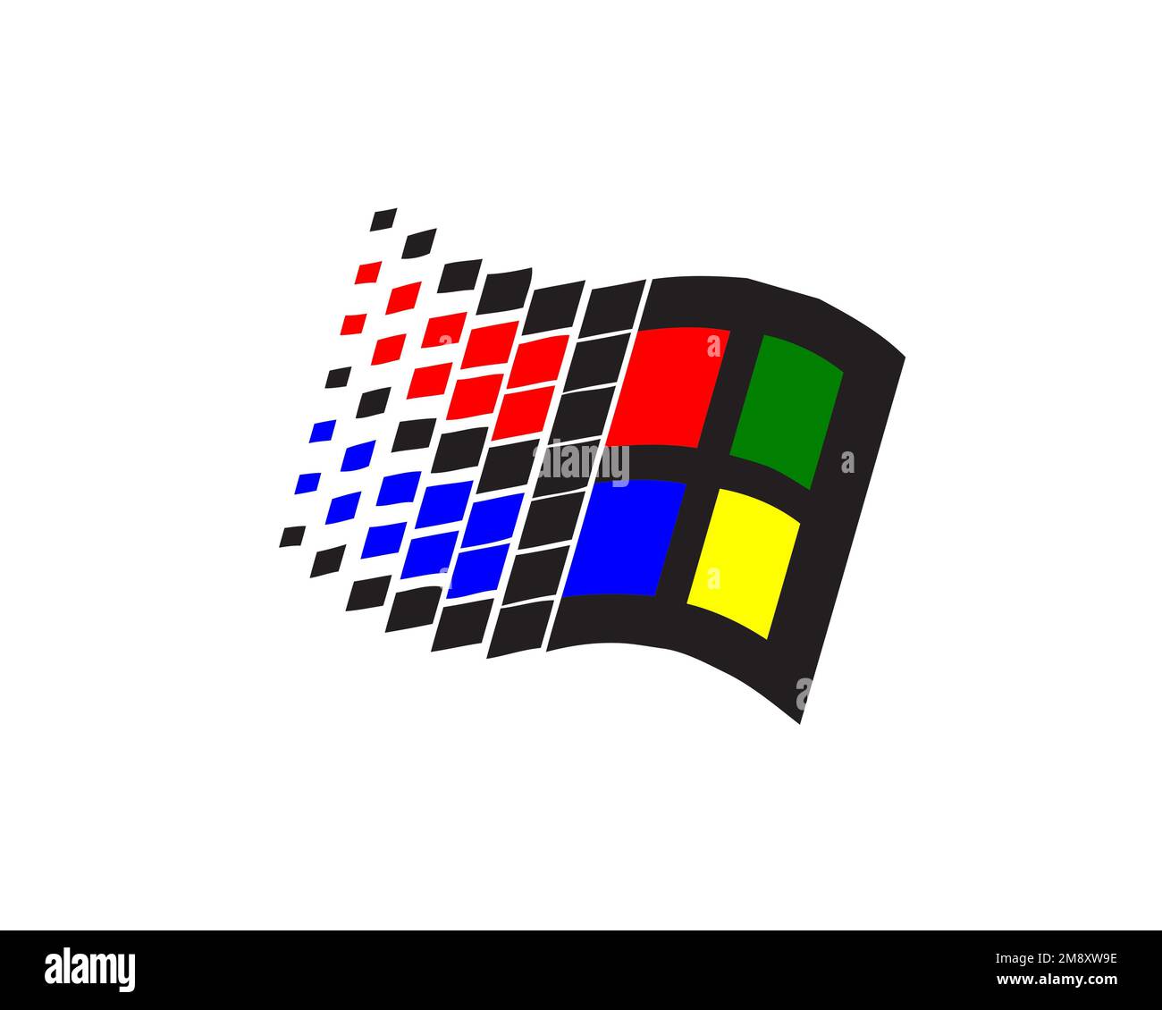 Windows 3. 1x, rotated logo, white background B Stock Photo - Alamy