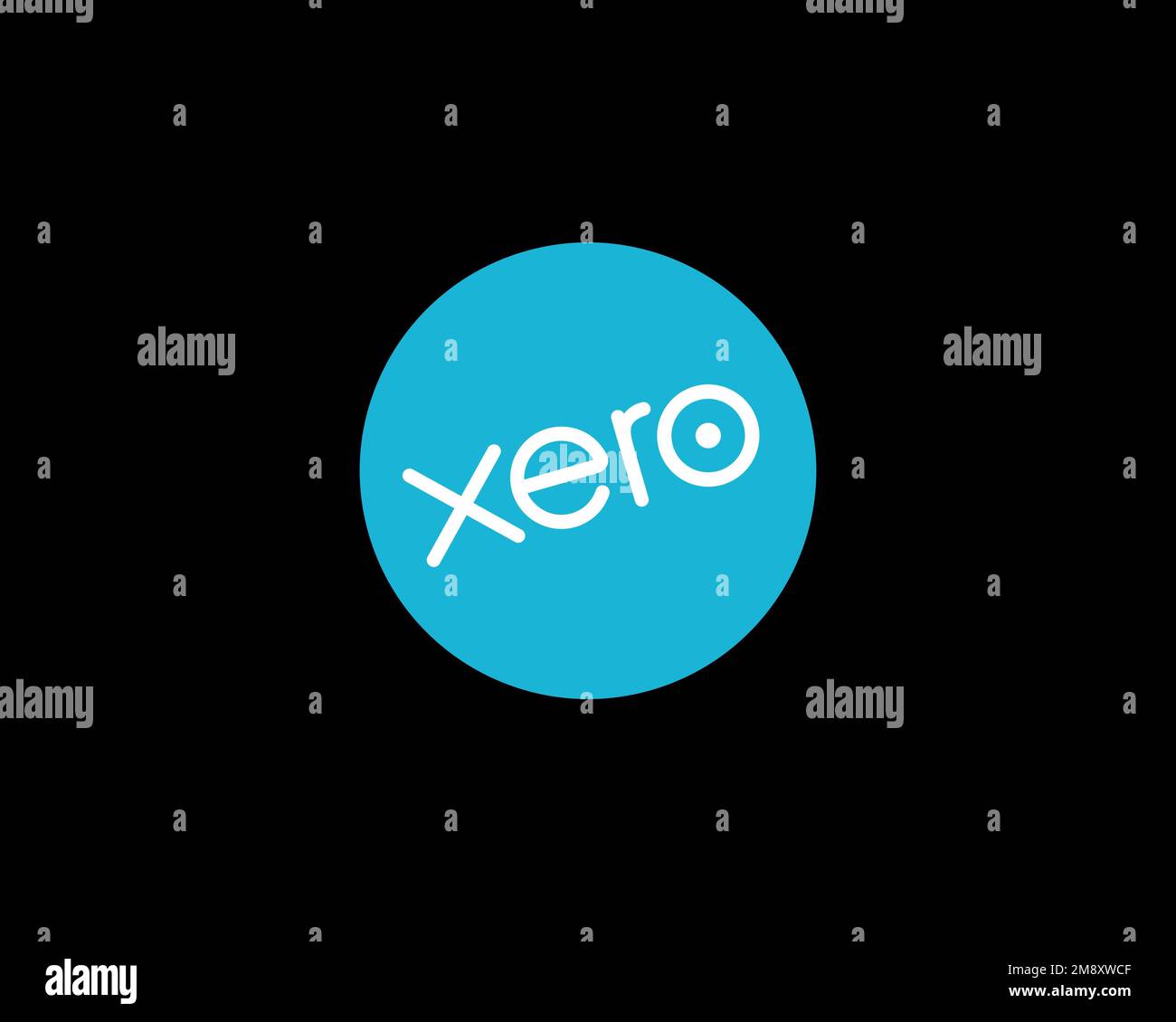 Xero software, rotated logo, black background Stock Photo - Alamy