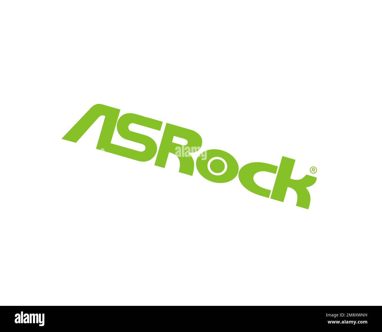 ASRock, rotated logo, white background B Stock Photo - Alamy