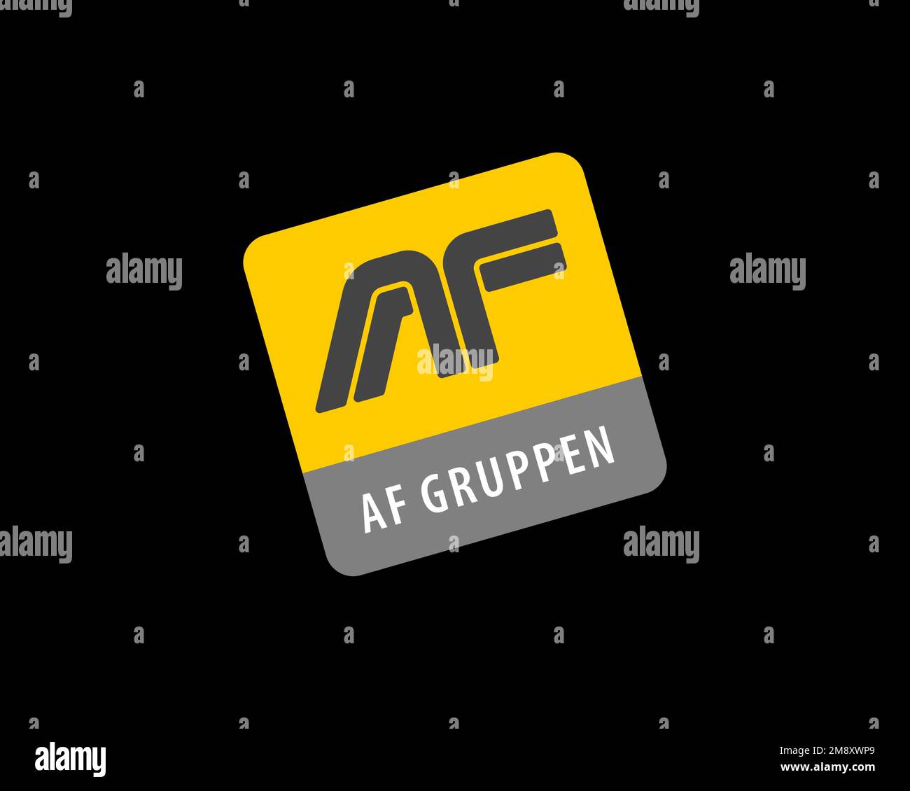 AF Group, rotated logo, black background Stock Photo - Alamy