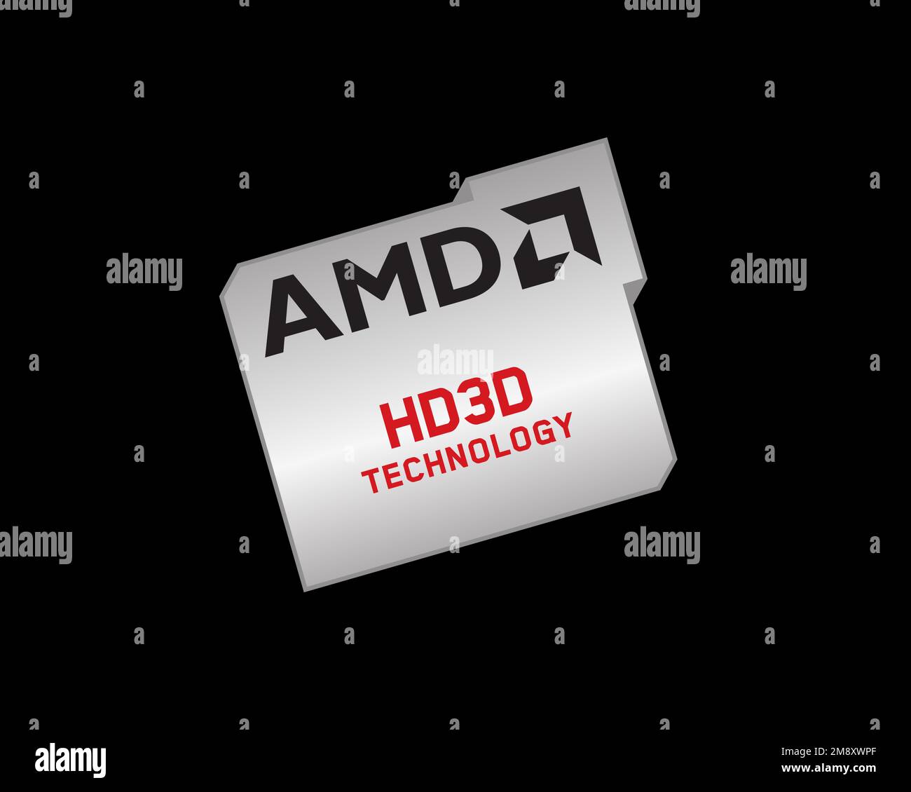 AMD HD3D, rotated logo, black background Stock Photo - Alamy